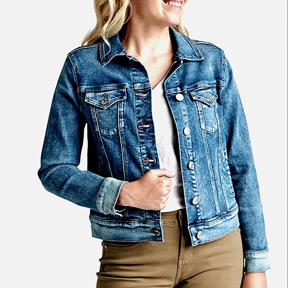 Jag Kiara Denim Jacket In Miami Beach, Trucker Style. - Gem